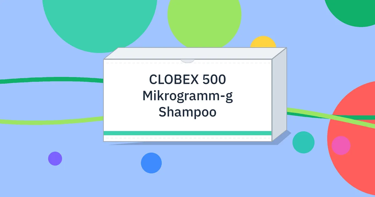 Symbolbild: Packung mit der Aufschrift CLOBEX 500 Mikrogramm-g Shampoo (PZN 11721553) – Verfügbarkeit und Bezug in Apotheken in Frankfurt am Main