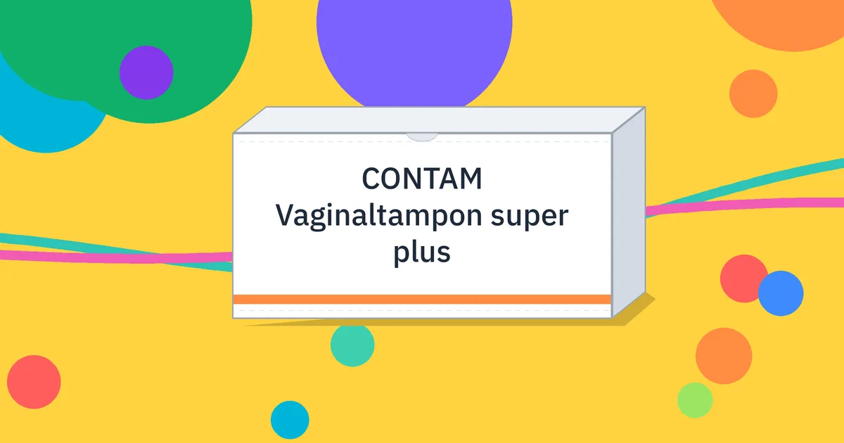 Symbolbild: Packung mit der Aufschrift CONTAM Vaginaltampon super plus (PZN 03409988) – Verfügbarkeit und Bezug in Apotheken in Frankfurt am Main