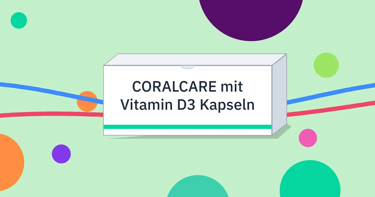 Symbolbild: Packung mit der Aufschrift CORALCARE mit Vitamin D3 Kapseln (PZN 18677878) – Verfügbarkeit und Bezug in Apotheken in Frankfurt am Main