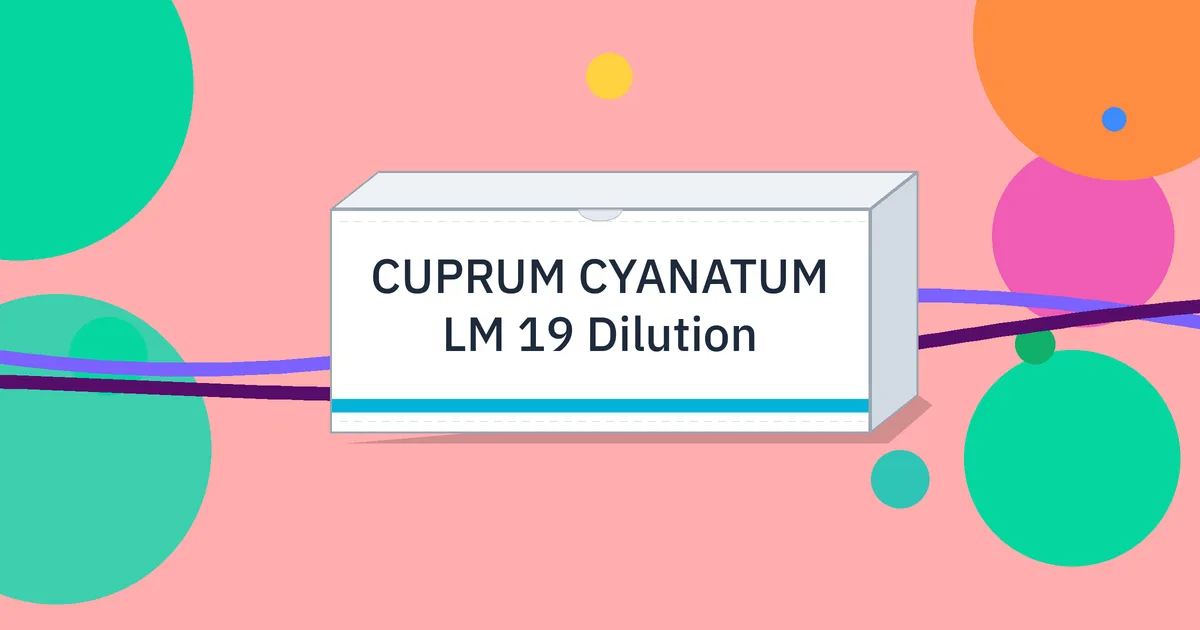 Symbolbild: Packung mit der Aufschrift CUPRUM CYANATUM LM 19 Dilution (PZN 13458284) – Verfügbarkeit und Bezug in Apotheken in Frankfurt am Main