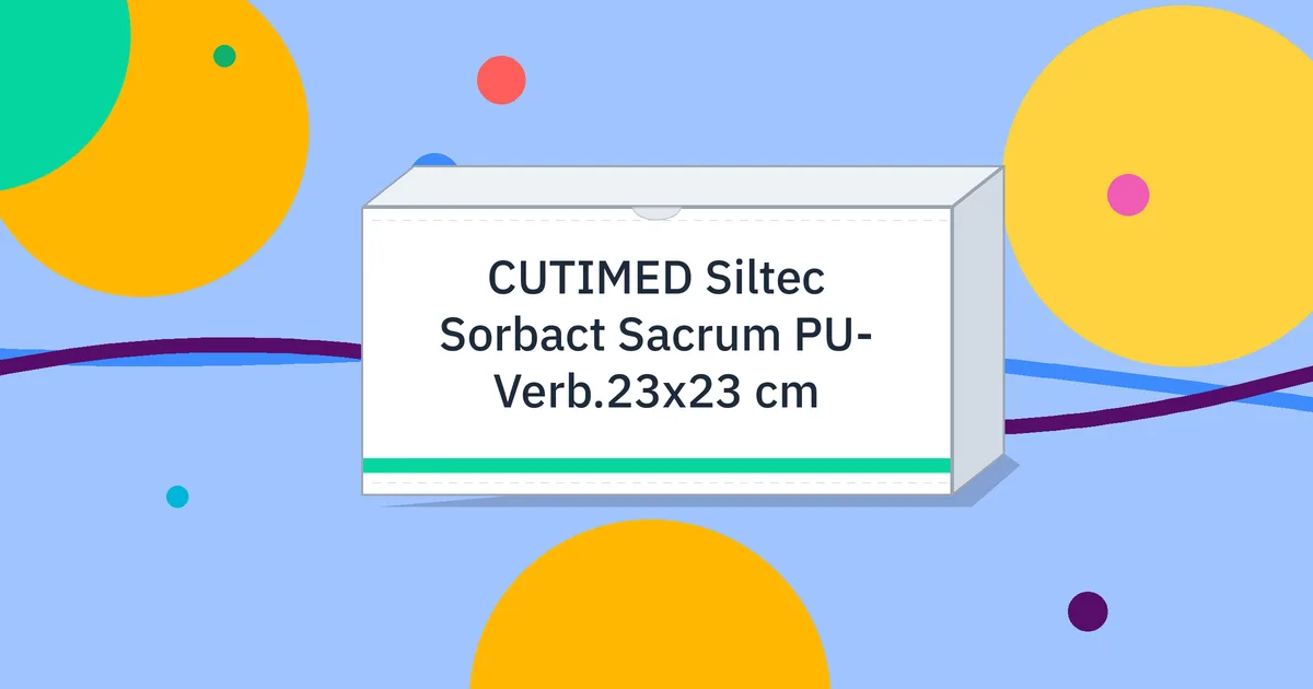 Symbolbild: Packung mit der Aufschrift CUTIMED Siltec Sorbact Sacrum PU-Verb.23x23 cm (PZN 16828770) – Verfügbarkeit und Bezug in Apotheken in Frankfurt am Main