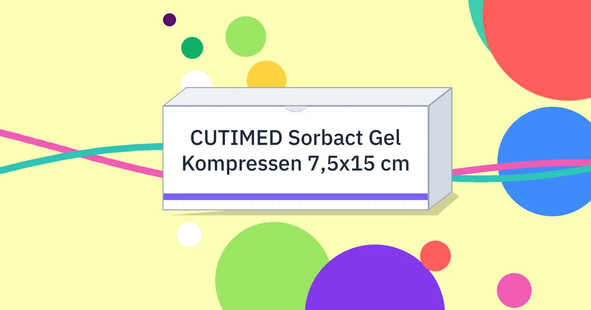 Symbolbild: Packung mit der Aufschrift CUTIMED Sorbact Gel Kompressen 7,5x15 cm (PZN 13971745) – Verfügbarkeit und Bezug in Apotheken in Frankfurt am Main
