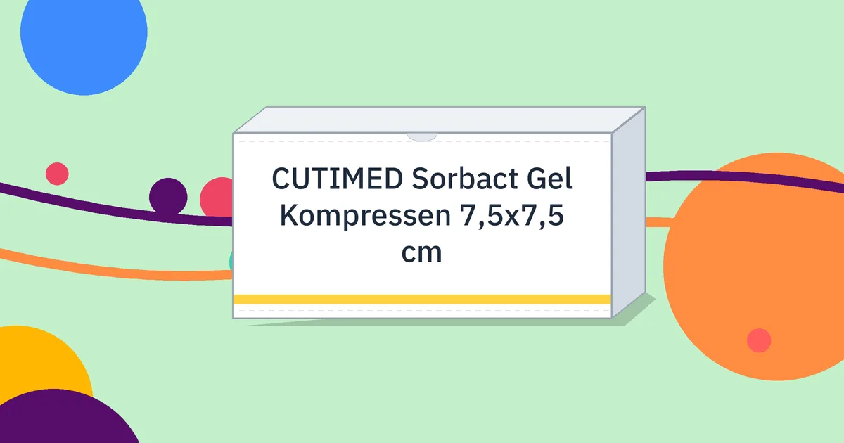 Symbolbild: Packung mit der Aufschrift CUTIMED Sorbact Gel Kompressen 7,5x7,5 cm (PZN 07523333) – Verfügbarkeit und Bezug in Apotheken in Frankfurt am Main