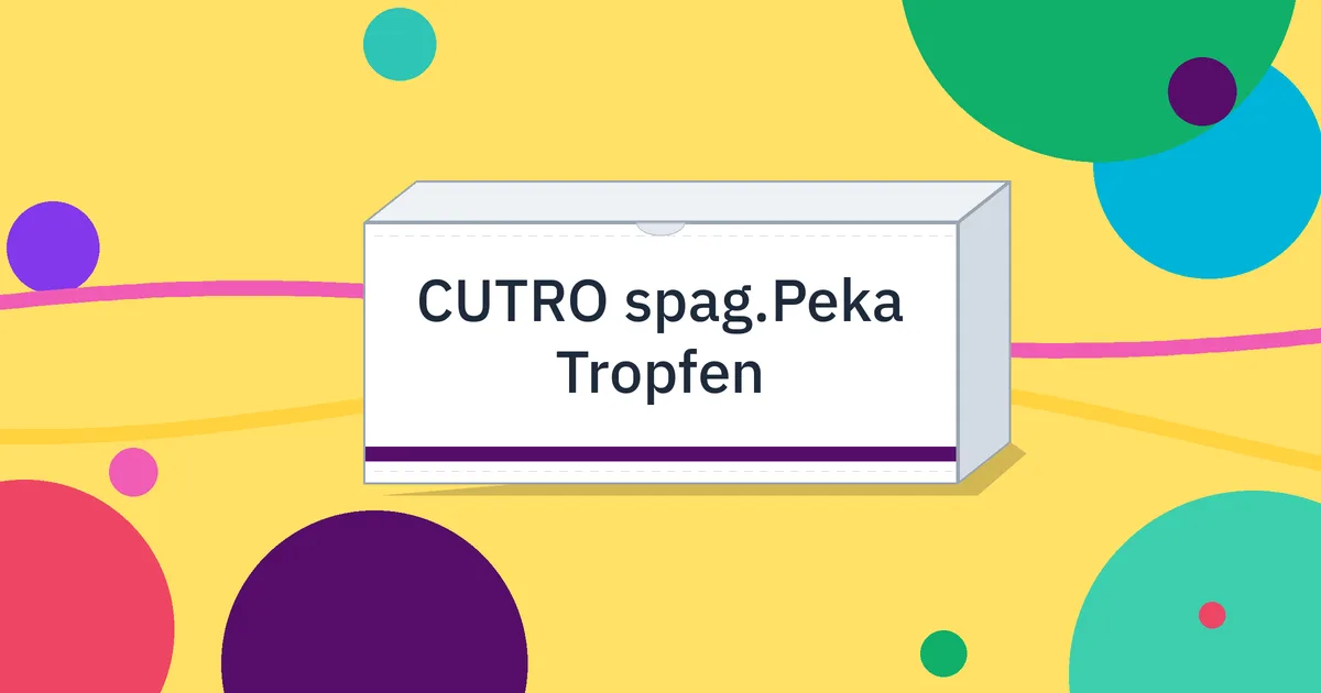 Symbolbild: Packung mit der Aufschrift CUTRO spag.Peka Tropfen (PZN 02953307) – Verfügbarkeit und Bezug in Apotheken in Frankfurt am Main