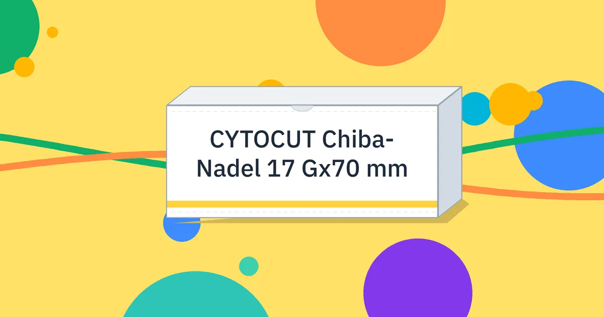 Symbolbild: Packung mit der Aufschrift CYTOCUT Chiba-Nadel 17 Gx70 mm (PZN 19735046) – Verfügbarkeit und Bezug in Apotheken in Frankfurt am Main