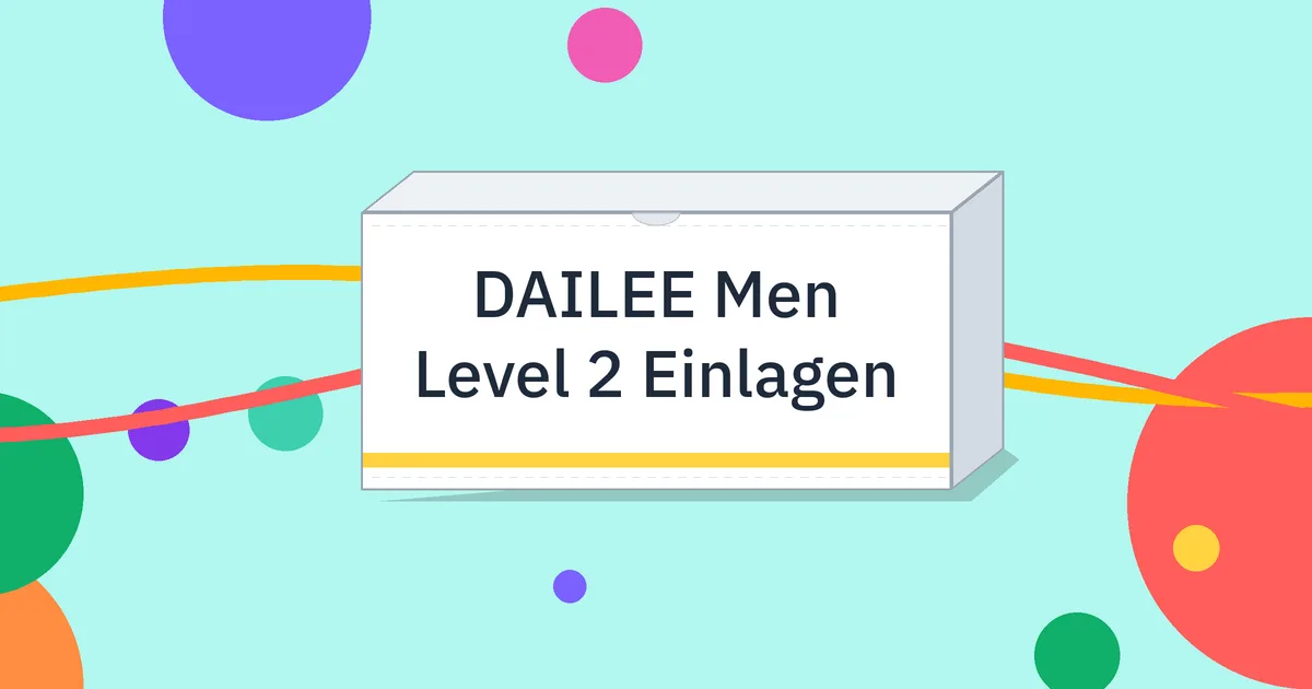 Symbolbild: Packung mit der Aufschrift DAILEE Men Level 2 Einlagen (PZN 12482263) – Verfügbarkeit und Bezug in Apotheken in Frankfurt am Main