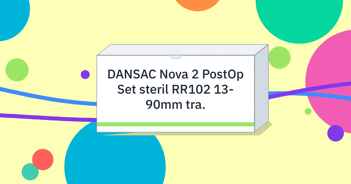 Symbolbild: Packung mit der Aufschrift DANSAC Nova 2 PostOp Set steril RR102 13-90mm tra. (PZN 04311949) – Verfügbarkeit und Bezug in Apotheken in Frankfurt am Main