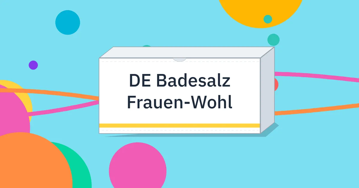 Symbolbild: Packung mit der Aufschrift DE Badesalz Frauen-Wohl (PZN 19498385) – Verfügbarkeit und Bezug in Apotheken in Frankfurt am Main