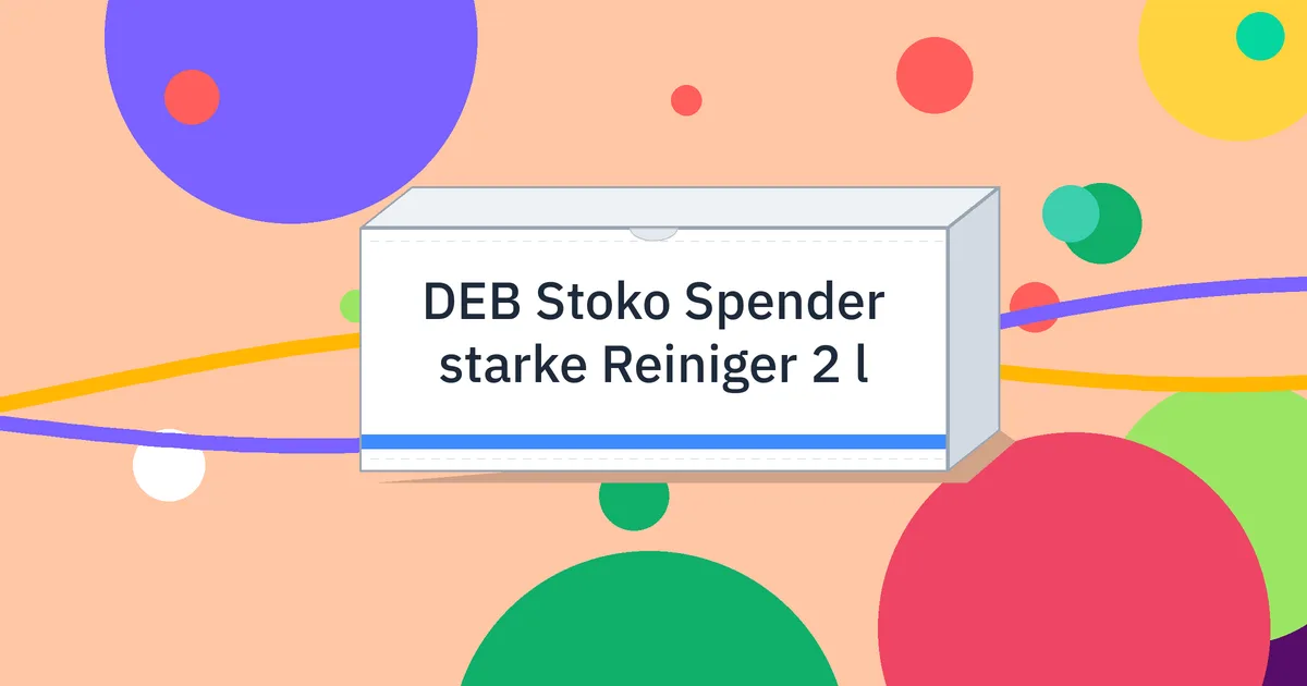 Symbolbild: Packung mit der Aufschrift DEB Stoko Spender starke Reiniger 2 l (PZN 11687046) – Verfügbarkeit und Bezug in Apotheken in Frankfurt am Main