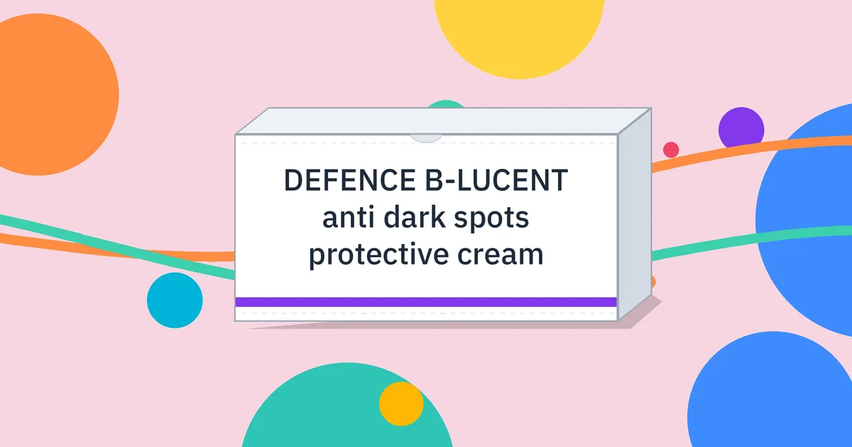 Symbolbild: Packung mit der Aufschrift DEFENCE B-LUCENT anti dark spots protective cream (PZN 12478474) – Verfügbarkeit und Bezug in Apotheken in Frankfurt am Main