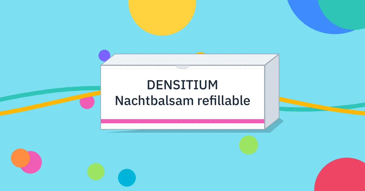 Symbolbild: Packung mit der Aufschrift DENSITIUM Nachtbalsam refillable (PZN 20787491) – Verfügbarkeit und Bezug in Apotheken in Frankfurt am Main