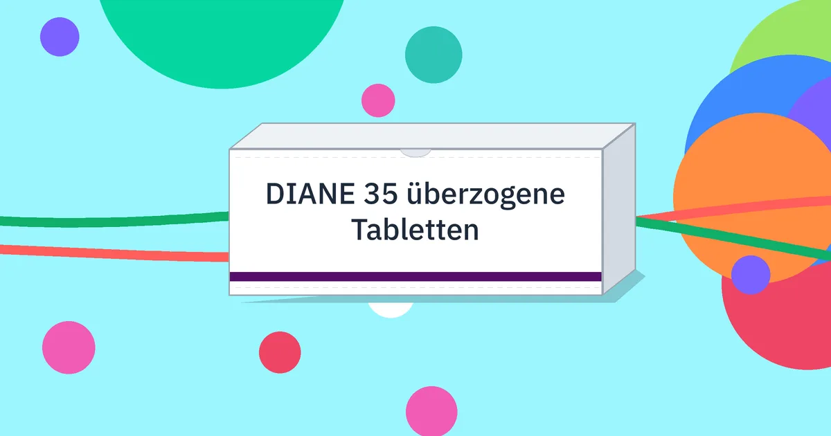 Symbolbild: Packung mit der Aufschrift DIANE 35 überzogene Tabletten (PZN 03708521) – Verfügbarkeit und Bezug in Apotheken in Frankfurt am Main