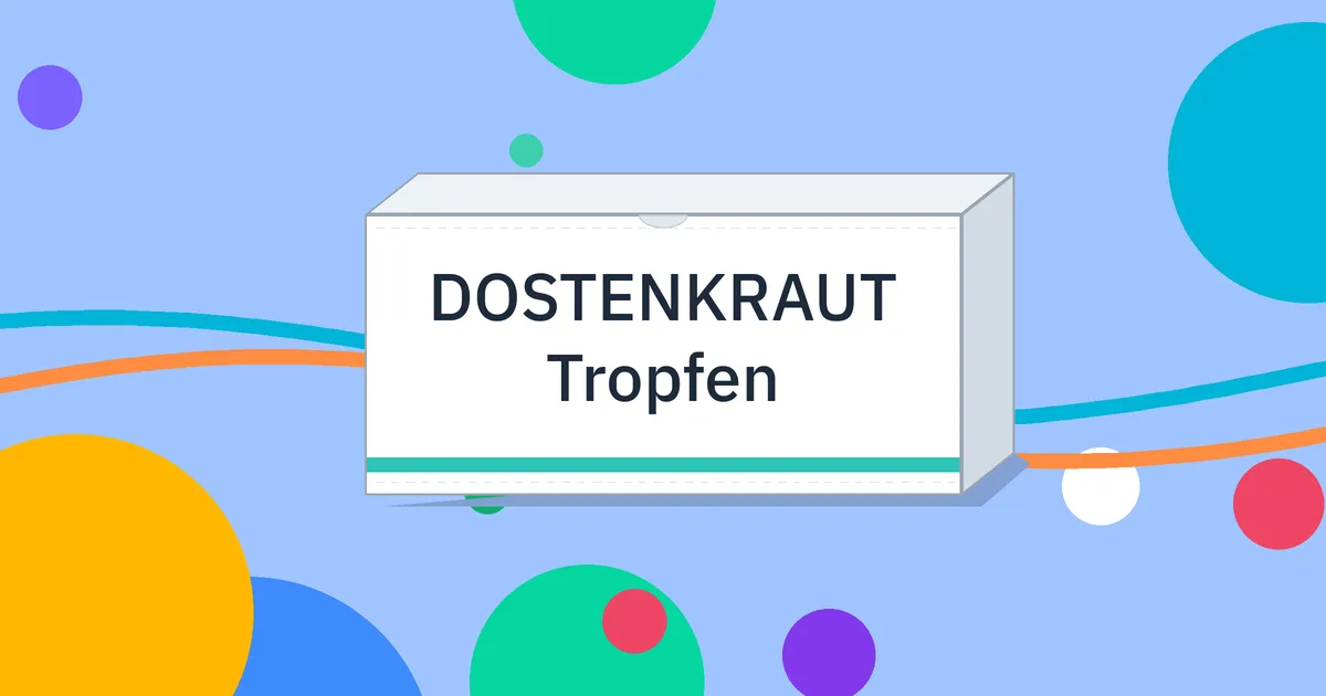 Symbolbild: Packung mit der Aufschrift DOSTENKRAUT Tropfen (PZN 11053175) – Verfügbarkeit und Bezug in Apotheken in Frankfurt am Main