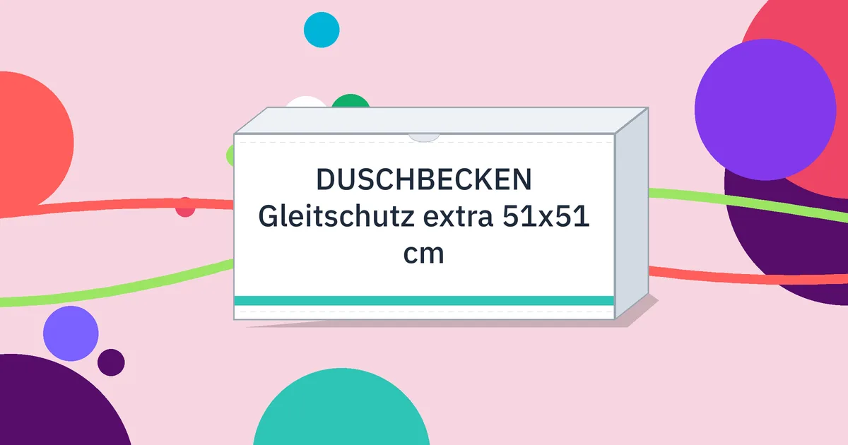 Symbolbild: Packung mit der Aufschrift DUSCHBECKEN Gleitschutz extra 51x51 cm (PZN 03961852) – Verfügbarkeit und Bezug in Apotheken in Frankfurt am Main