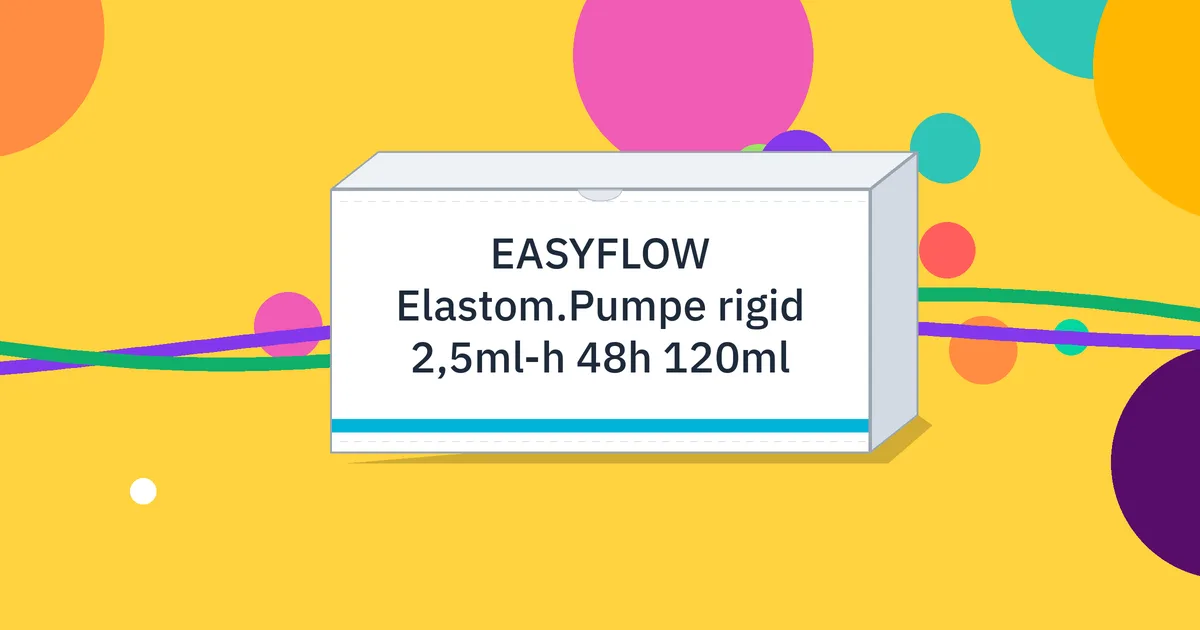 Symbolbild: Packung mit der Aufschrift EASYFLOW Elastom.Pumpe rigid 2,5ml-h 48h 120ml (PZN 19262441) – Verfügbarkeit und Bezug in Apotheken in Frankfurt am Main