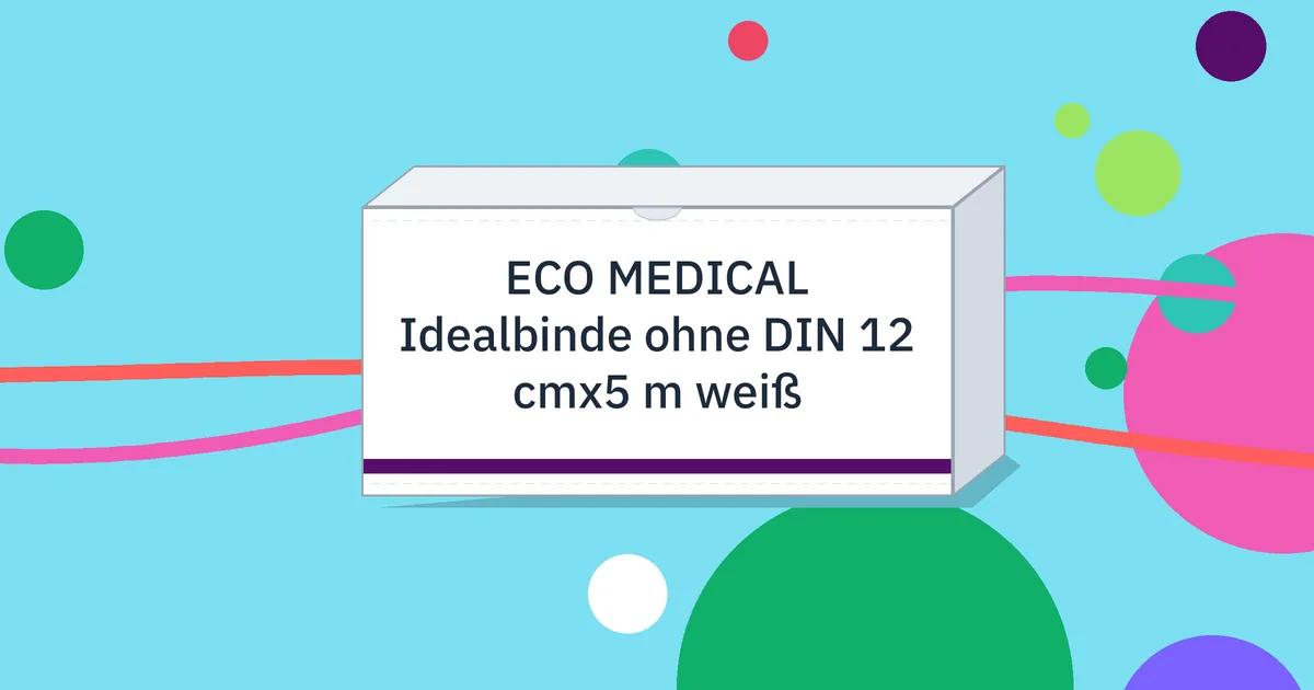 Symbolbild: Packung mit der Aufschrift ECO MEDICAL Idealbinde ohne DIN 12 cmx5 m weiß (PZN 00746337) – Verfügbarkeit und Bezug in Apotheken in Frankfurt am Main