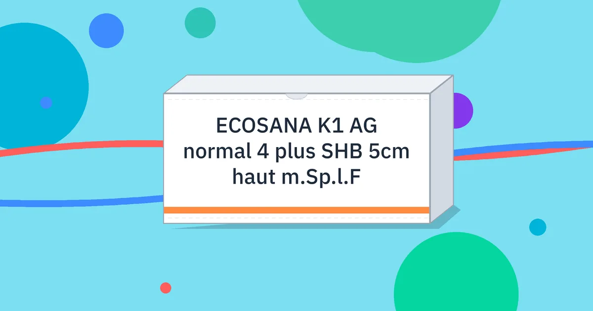 Symbolbild: Packung mit der Aufschrift ECOSANA K1 AG normal 4 plus SHB 5cm haut m.Sp.l.F (PZN 04728661) – Verfügbarkeit und Bezug in Apotheken in Frankfurt am Main