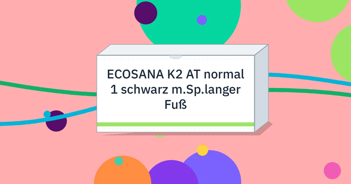 Symbolbild: Packung mit der Aufschrift ECOSANA K2 AT normal 1 schwarz m.Sp.langer Fuß (PZN 10956107) – Verfügbarkeit und Bezug in Apotheken in Frankfurt am Main