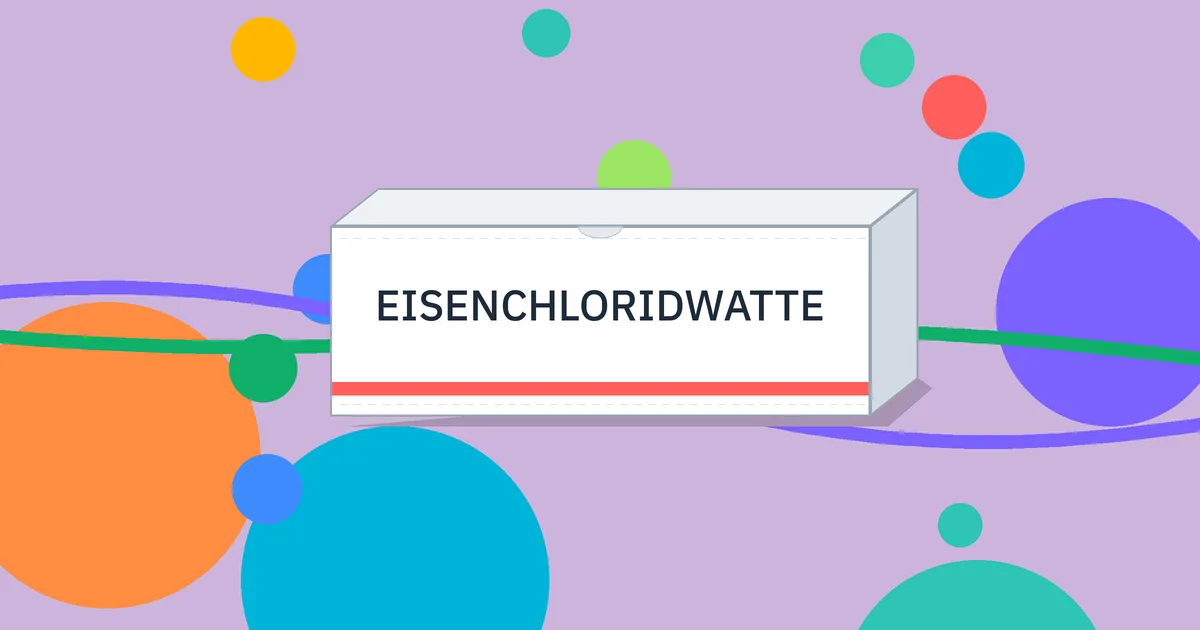 Symbolbild: Packung mit der Aufschrift EISENCHLORIDWATTE (PZN 01722209) – Verfügbarkeit und Bezug in Apotheken in Frankfurt am Main