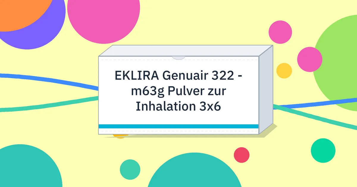 Symbolbild: Packung mit der Aufschrift EKLIRA Genuair 322 -m63g Pulver zur Inhalation 3x6 (PZN 02290568) – Verfügbarkeit und Bezug in Apotheken in Frankfurt am Main