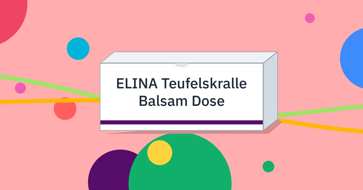 Symbolbild: Packung mit der Aufschrift ELINA Teufelskralle Balsam Dose (PZN 10348106) – Verfügbarkeit und Bezug in Apotheken in Frankfurt am Main