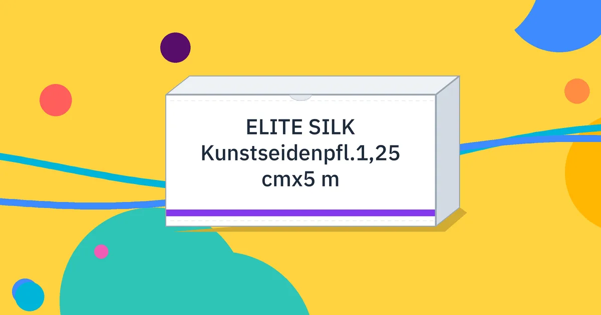 Symbolbild: Packung mit der Aufschrift ELITE SILK Kunstseidenpfl.1,25 cmx5 m (PZN 07540389) – Verfügbarkeit und Bezug in Apotheken in Frankfurt am Main