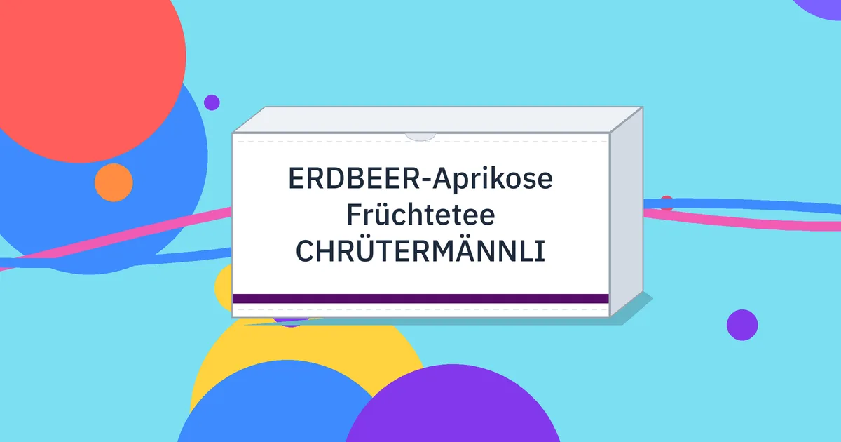 Symbolbild: Packung mit der Aufschrift ERDBEER-Aprikose Früchtetee CHRÜTERMÄNNLI (PZN 05884713) – Verfügbarkeit und Bezug in Apotheken in Frankfurt am Main