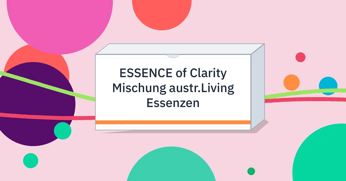 Symbolbild: Packung mit der Aufschrift ESSENCE of Clarity Mischung austr.Living Essenzen (PZN 05012108) – Verfügbarkeit und Bezug in Apotheken in Frankfurt am Main