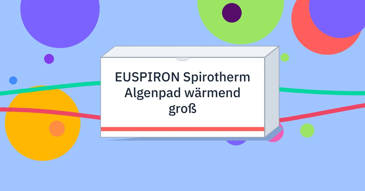 Symbolbild: Packung mit der Aufschrift EUSPIRON Spirotherm Algenpad wärmend groß (PZN 15782089) – Verfügbarkeit und Bezug in Apotheken in Frankfurt am Main