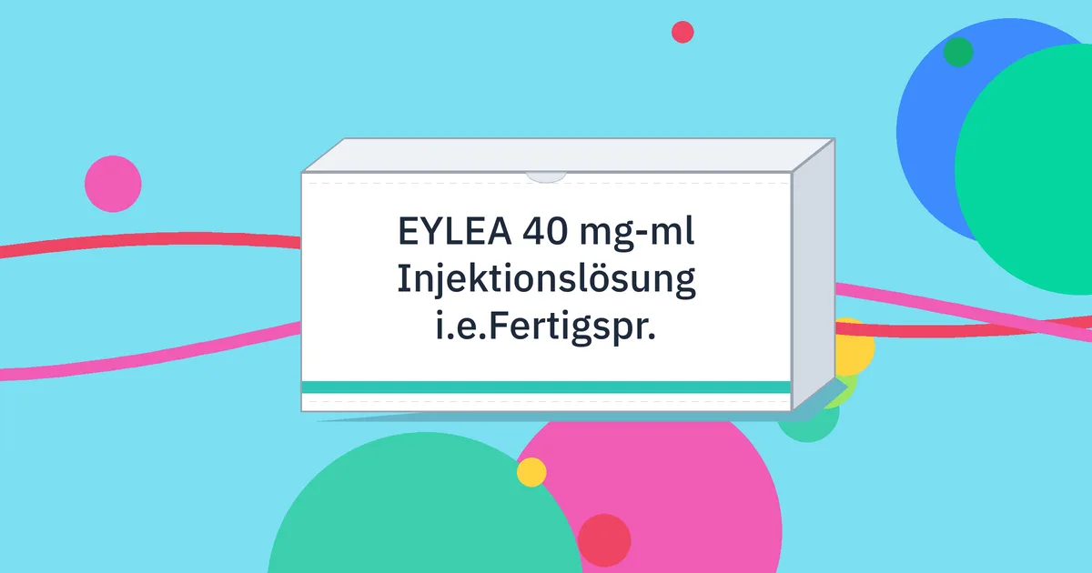 Symbolbild: Packung mit der Aufschrift EYLEA 40 mg-ml Injektionslösung i.e.Fertigspr. (PZN 17438887) – Verfügbarkeit und Bezug in Apotheken in Frankfurt am Main