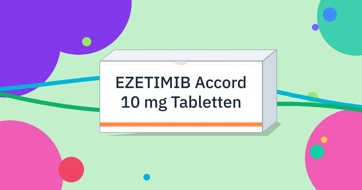 Symbolbild: Packung mit der Aufschrift EZETIMIB Accord 10 mg Tabletten (PZN 12469417) – Verfügbarkeit und Bezug in Apotheken in Frankfurt am Main