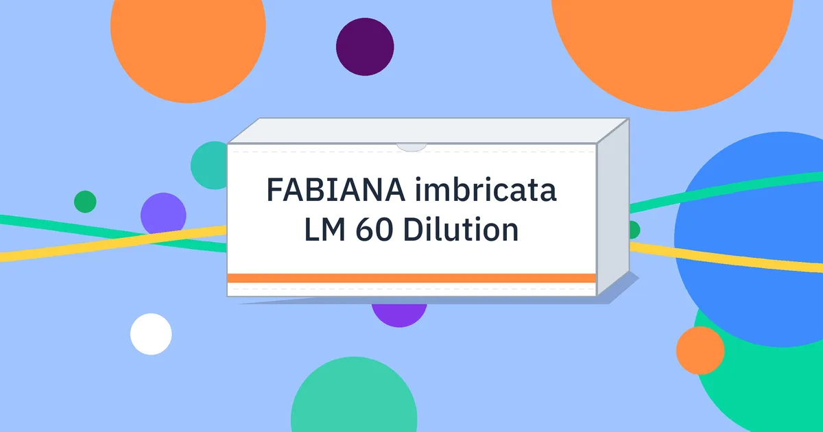 Symbolbild: Packung mit der Aufschrift FABIANA imbricata LM 60 Dilution (PZN 13485826) – Verfügbarkeit und Bezug in Apotheken in Frankfurt am Main
