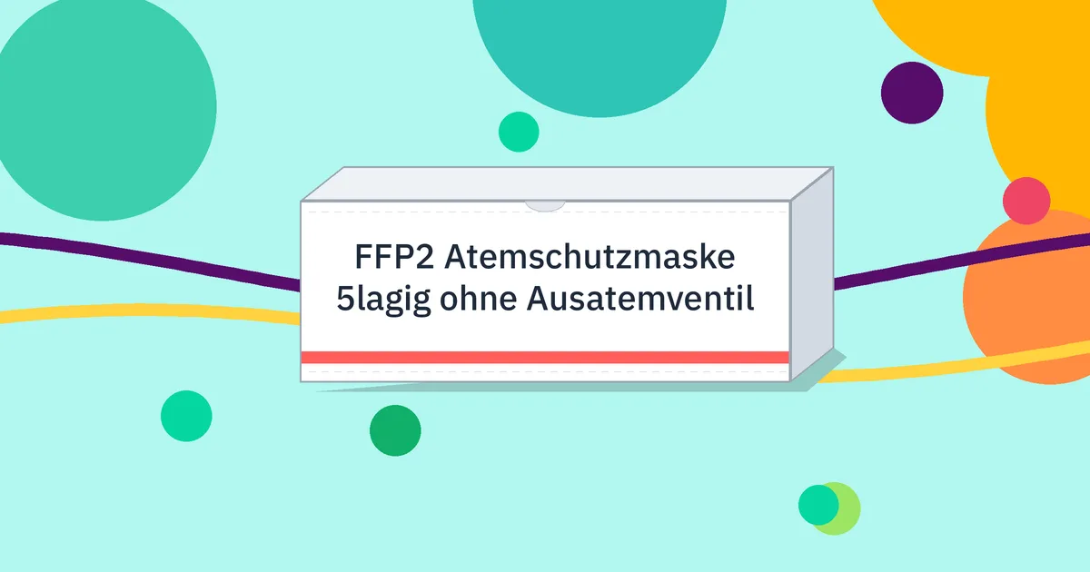 Symbolbild: Packung mit der Aufschrift FFP2 Atemschutzmaske 5lagig ohne Ausatemventil (PZN 17170686) – Verfügbarkeit und Bezug in Apotheken in Frankfurt am Main