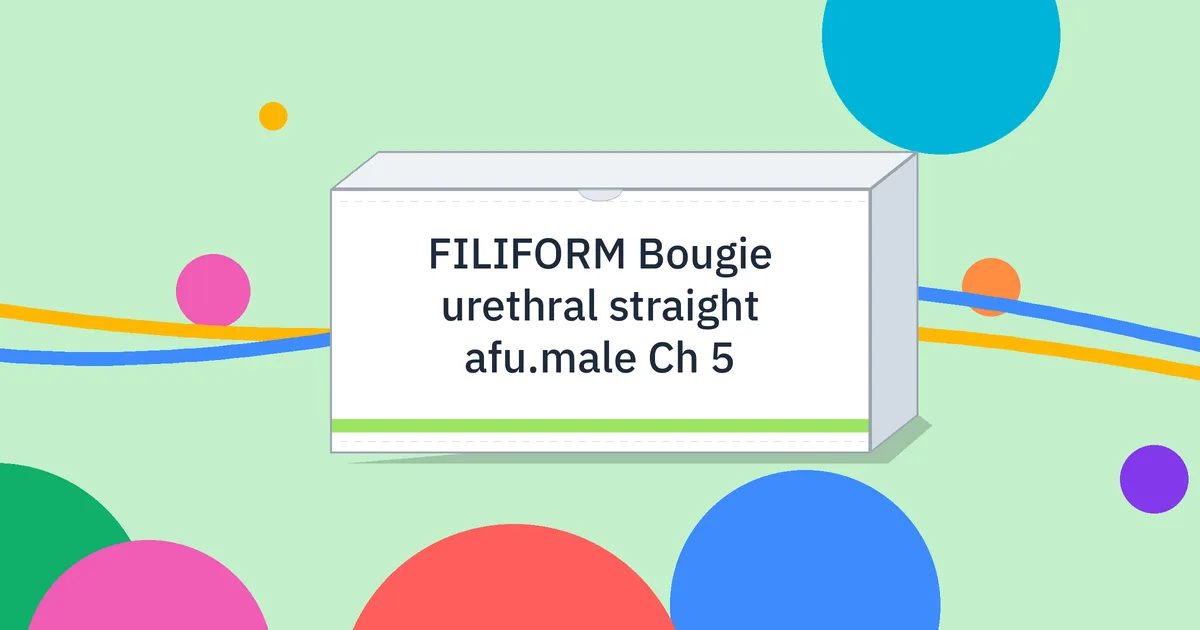 Symbolbild: Packung mit der Aufschrift FILIFORM Bougie urethral straight afu.male Ch 5 (PZN 18188702) – Verfügbarkeit und Bezug in Apotheken in Frankfurt am Main