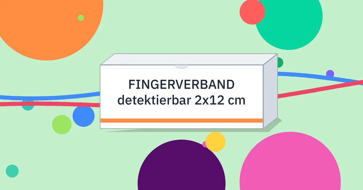 Symbolbild: Packung mit der Aufschrift FINGERVERBAND detektierbar 2x12 cm (PZN 01050230) – Verfügbarkeit und Bezug in Apotheken in Frankfurt am Main