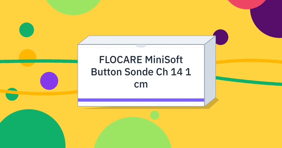 Symbolbild: Packung mit der Aufschrift FLOCARE MiniSoft Button Sonde Ch 14 1 cm (PZN 16019042) – Verfügbarkeit und Bezug in Apotheken in Frankfurt am Main