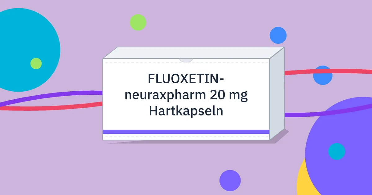 Symbolbild: Packung mit der Aufschrift FLUOXETIN-neuraxpharm 20 mg Hartkapseln (PZN 08515525) – Verfügbarkeit und Bezug in Apotheken in Frankfurt am Main