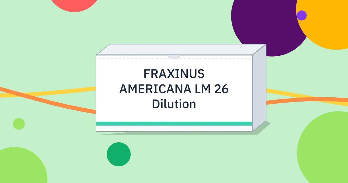 Symbolbild: Packung mit der Aufschrift FRAXINUS AMERICANA LM 26 Dilution (PZN 13491749) – Verfügbarkeit und Bezug in Apotheken in Frankfurt am Main
