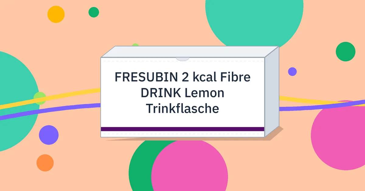 Symbolbild: Packung mit der Aufschrift FRESUBIN 2 kcal Fibre DRINK Lemon Trinkflasche (PZN 06470534) – Verfügbarkeit und Bezug in Apotheken in Frankfurt am Main