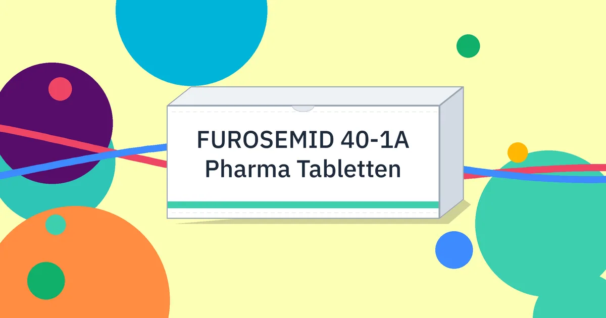 Symbolbild: Packung mit der Aufschrift FUROSEMID 40-1A Pharma Tabletten (PZN 00985792) – Verfügbarkeit und Bezug in Apotheken in Frankfurt am Main