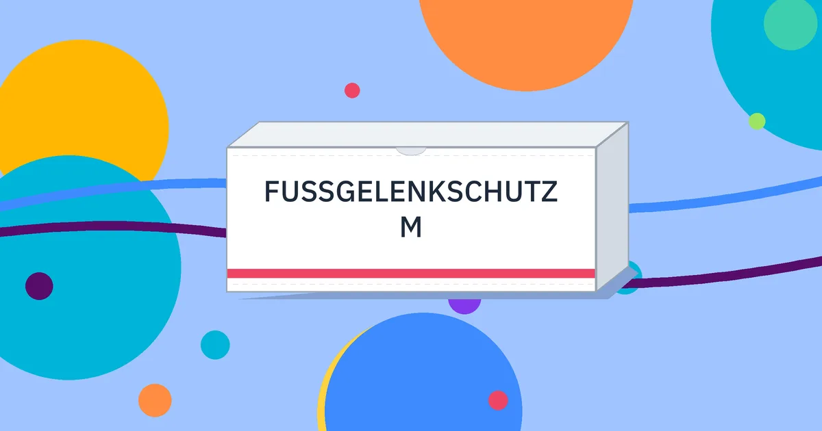 Symbolbild: Packung mit der Aufschrift FUSSGELENKSCHUTZ M (PZN 14262867) – Verfügbarkeit und Bezug in Apotheken in Frankfurt am Main