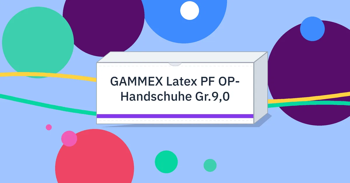 Symbolbild: Packung mit der Aufschrift GAMMEX Latex PF OP-Handschuhe Gr.9,0 (PZN 11237610) – Verfügbarkeit und Bezug in Apotheken in Frankfurt am Main