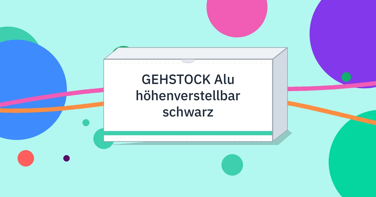 Symbolbild: Packung mit der Aufschrift GEHSTOCK Alu höhenverstellbar schwarz (PZN 00973990) – Verfügbarkeit und Bezug in Apotheken in Frankfurt am Main