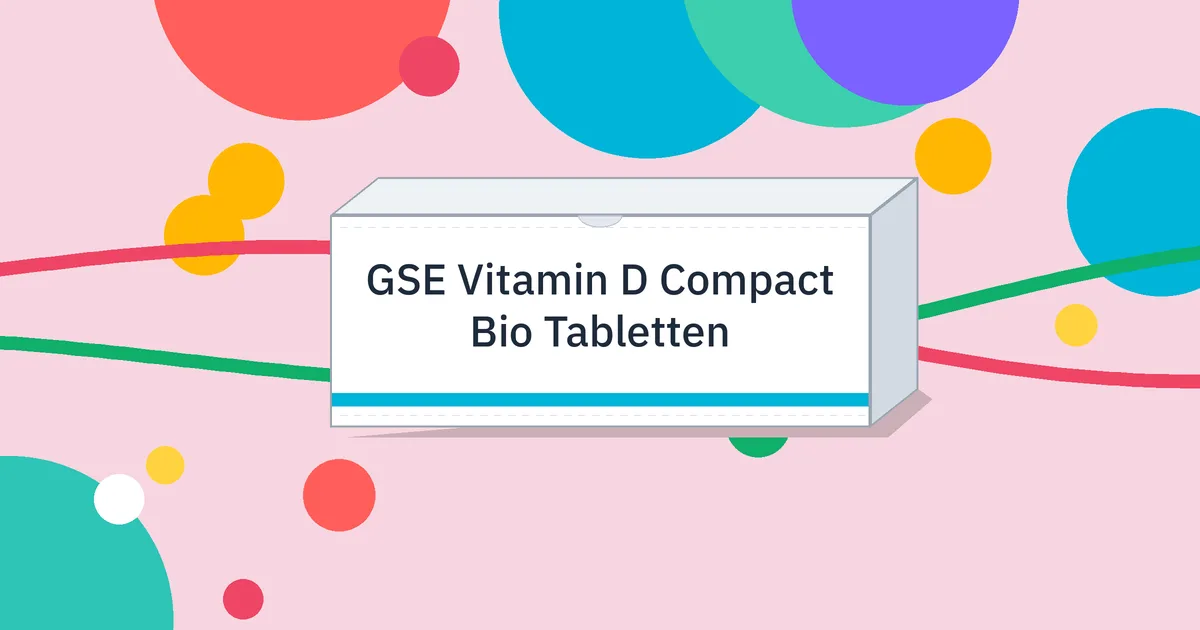 Symbolbild: Packung mit der Aufschrift GSE Vitamin D Compact Bio Tabletten (PZN 19409312) – Verfügbarkeit und Bezug in Apotheken in Frankfurt am Main
