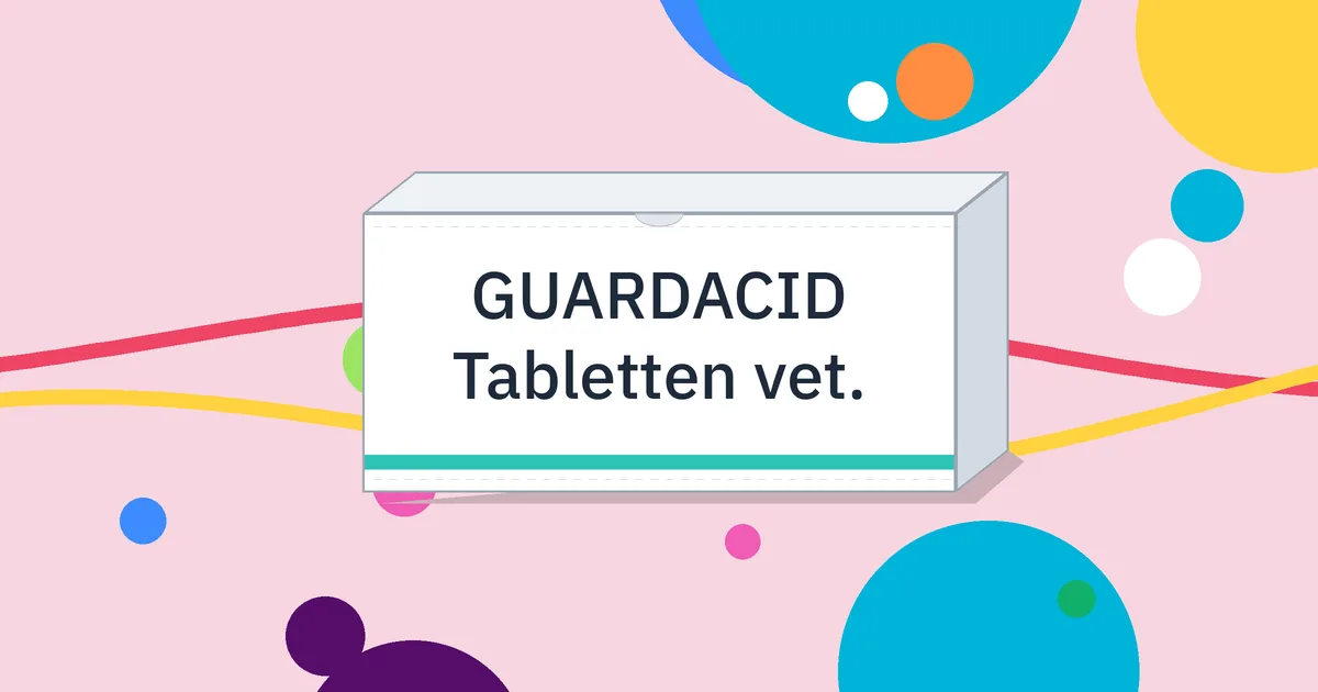 Symbolbild: Packung mit der Aufschrift GUARDACID Tabletten vet. (PZN 04089528) – Verfügbarkeit und Bezug in Apotheken in Frankfurt am Main