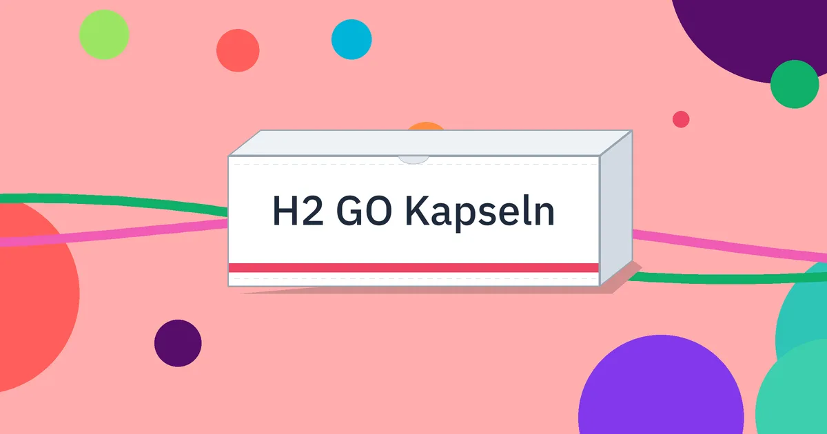 Symbolbild: Packung mit der Aufschrift H2 GO Kapseln (PZN 06330359) – Verfügbarkeit und Bezug in Apotheken in Frankfurt am Main