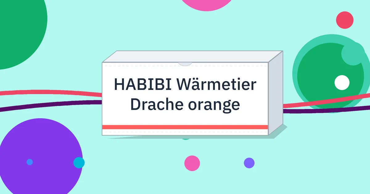 Symbolbild: Packung mit der Aufschrift HABIBI Wärmetier Drache orange (PZN 15747331) – Verfügbarkeit und Bezug in Apotheken in Frankfurt am Main