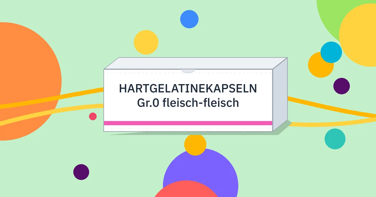 Symbolbild: Packung mit der Aufschrift HARTGELATINEKAPSELN Gr.0 fleisch-fleisch (PZN 17857928) – Verfügbarkeit und Bezug in Apotheken in Frankfurt am Main