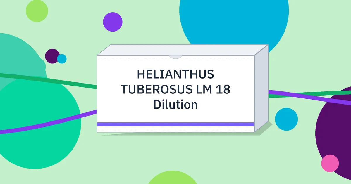 Symbolbild: Packung mit der Aufschrift HELIANTHUS TUBEROSUS LM 18 Dilution (PZN 13551701) – Verfügbarkeit und Bezug in Apotheken in Frankfurt am Main
