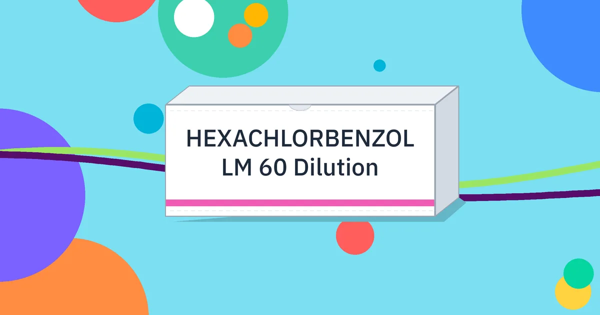 Symbolbild: Packung mit der Aufschrift HEXACHLORBENZOL LM 60 Dilution (PZN 12889071) – Verfügbarkeit und Bezug in Apotheken in Frankfurt am Main